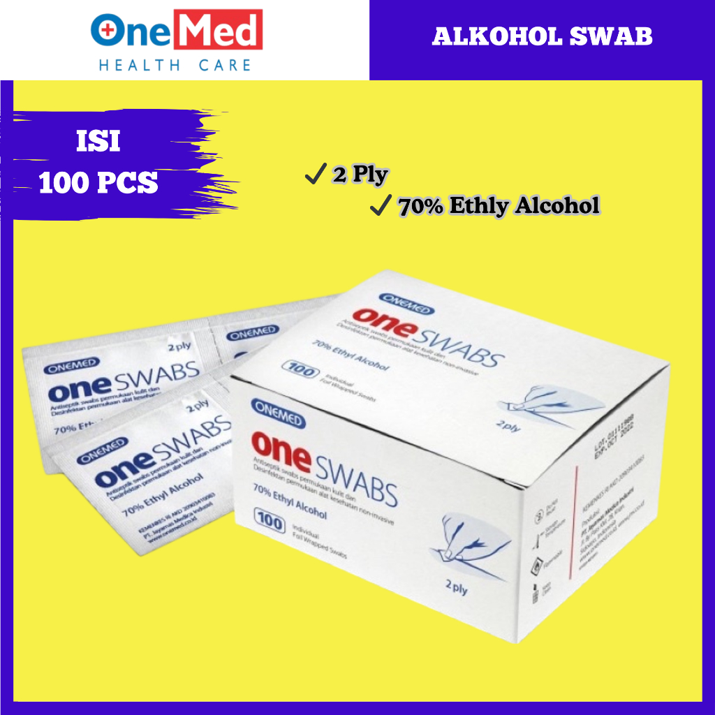 Jual Alcohol Swab Oneswabs / Kapas Tissue Alkohol Pads OneSwab Onemed ...