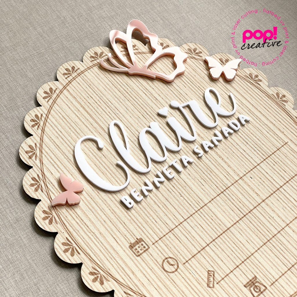 Jual Baby Hospital Board Kupu Aesthetic Papan Nama Bayi Kelahiran ...
