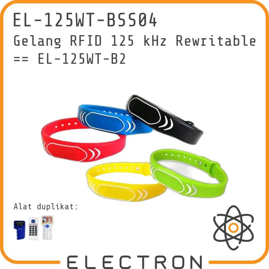 Jual EL-125WT-B2 Gelang RFID 125kHz Duplicate Bracelet Rewritable Clone ...