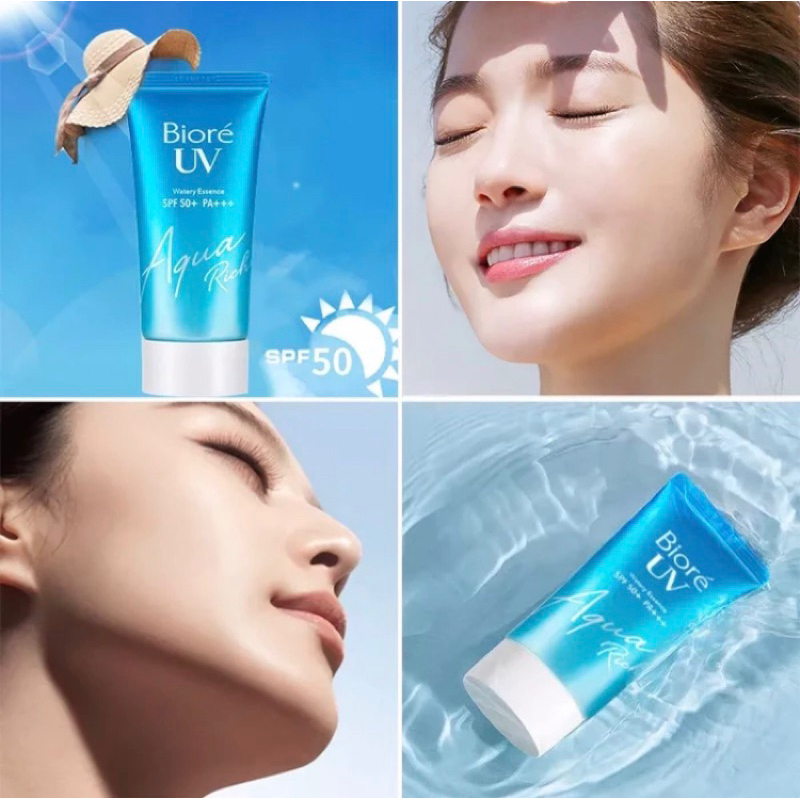 Jual Biore Sunscreen/Biore UV Aqua Rich Watery Essence SPF50 PA++++ 15ml | Shopee Indonesia