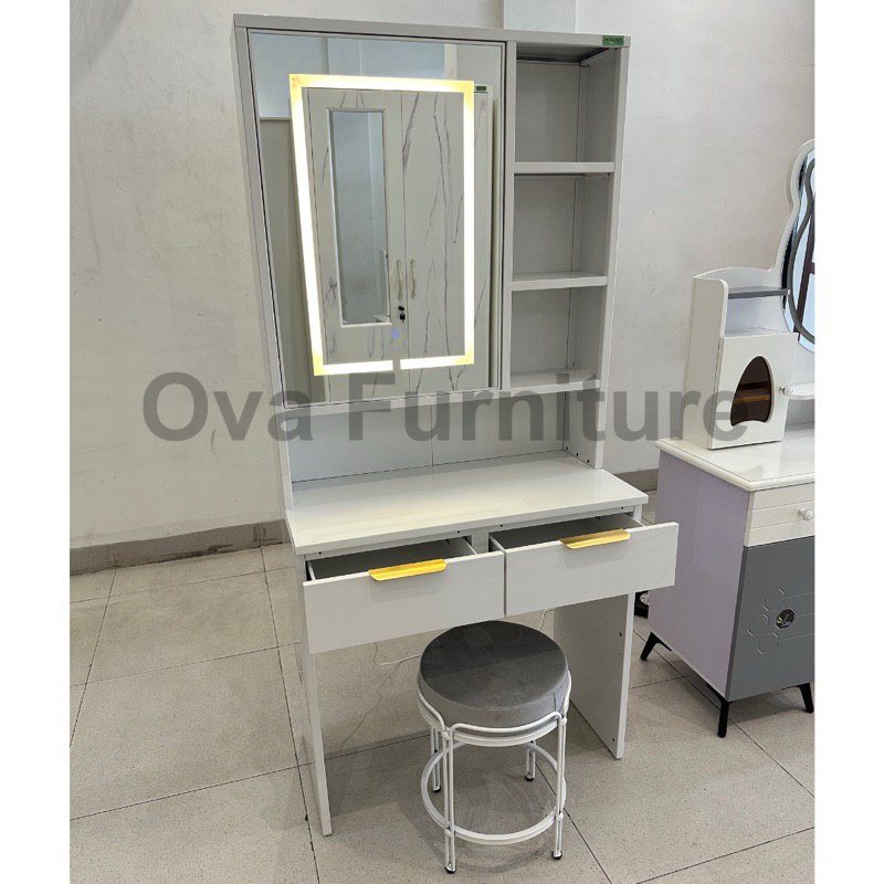 Jual Meja Rias Hias Plat Besi Minimalis LED Karsindo | Shopee Indonesia