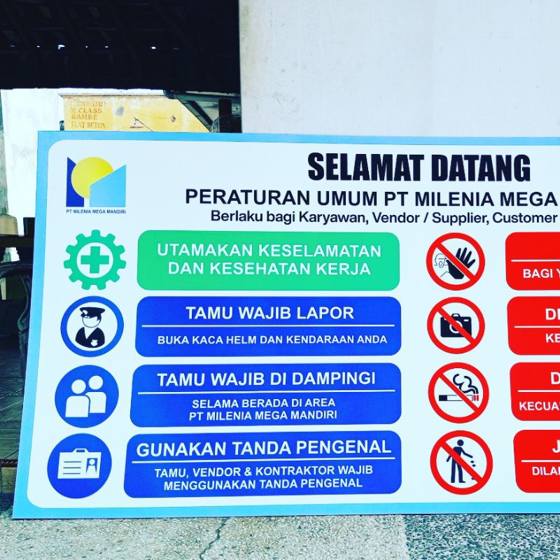 Jual SAFETYSIGN K3 - SIGNBOARD PERATURAN UMUM 120CM + PLAT 3MM | Shopee ...