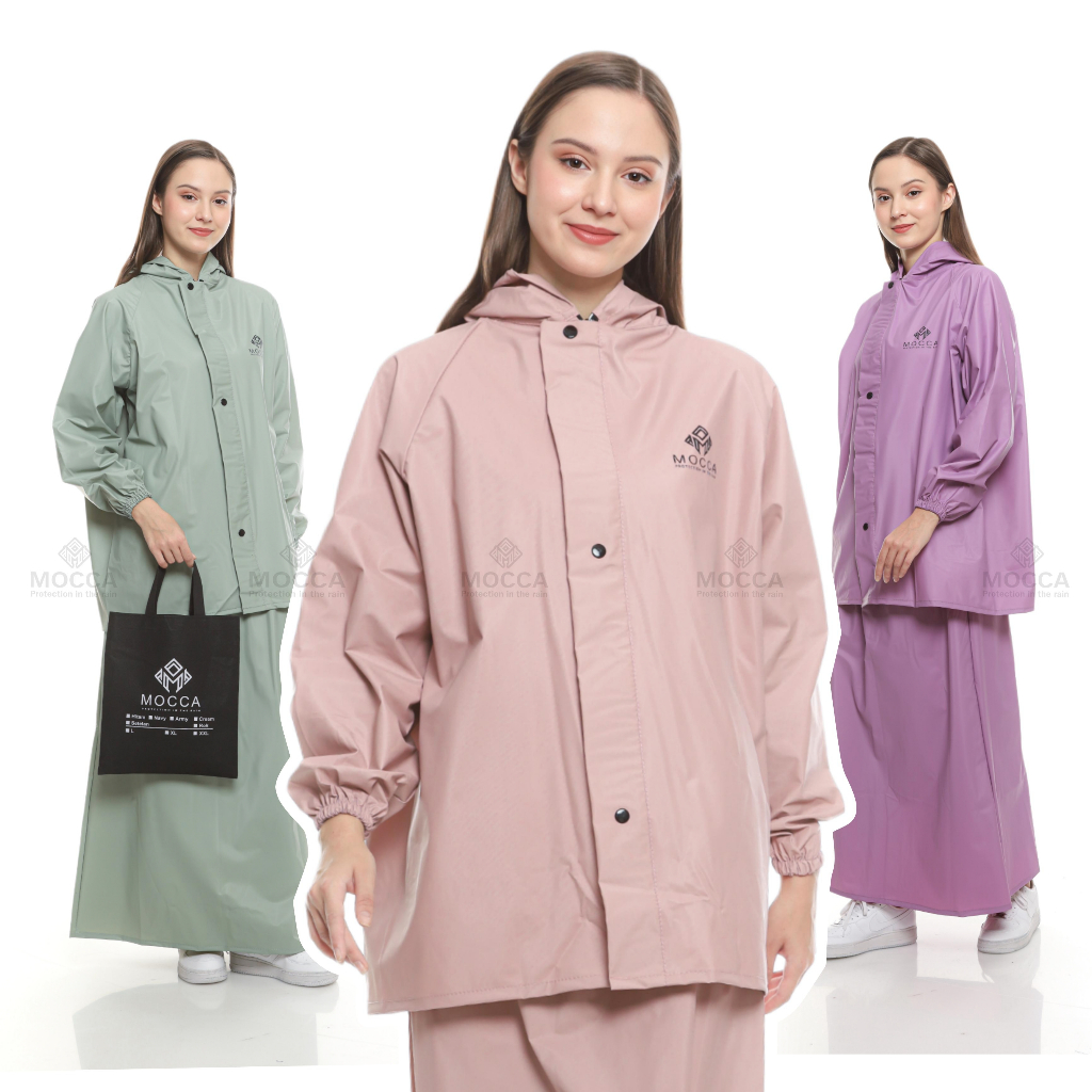 Jual Jas Hujan RAINCOAT Setelan Rok Wanita By Mocca Mantel Original ...