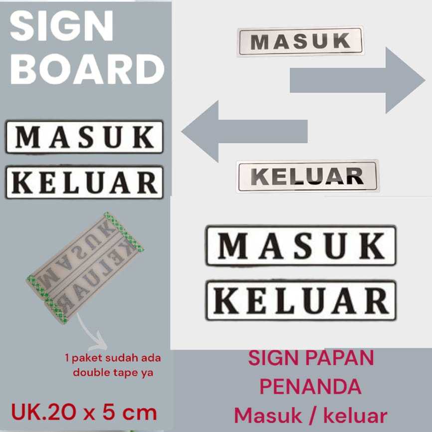 Jual plat sign label papan tulisan keluar dan masuk sign board papan ...