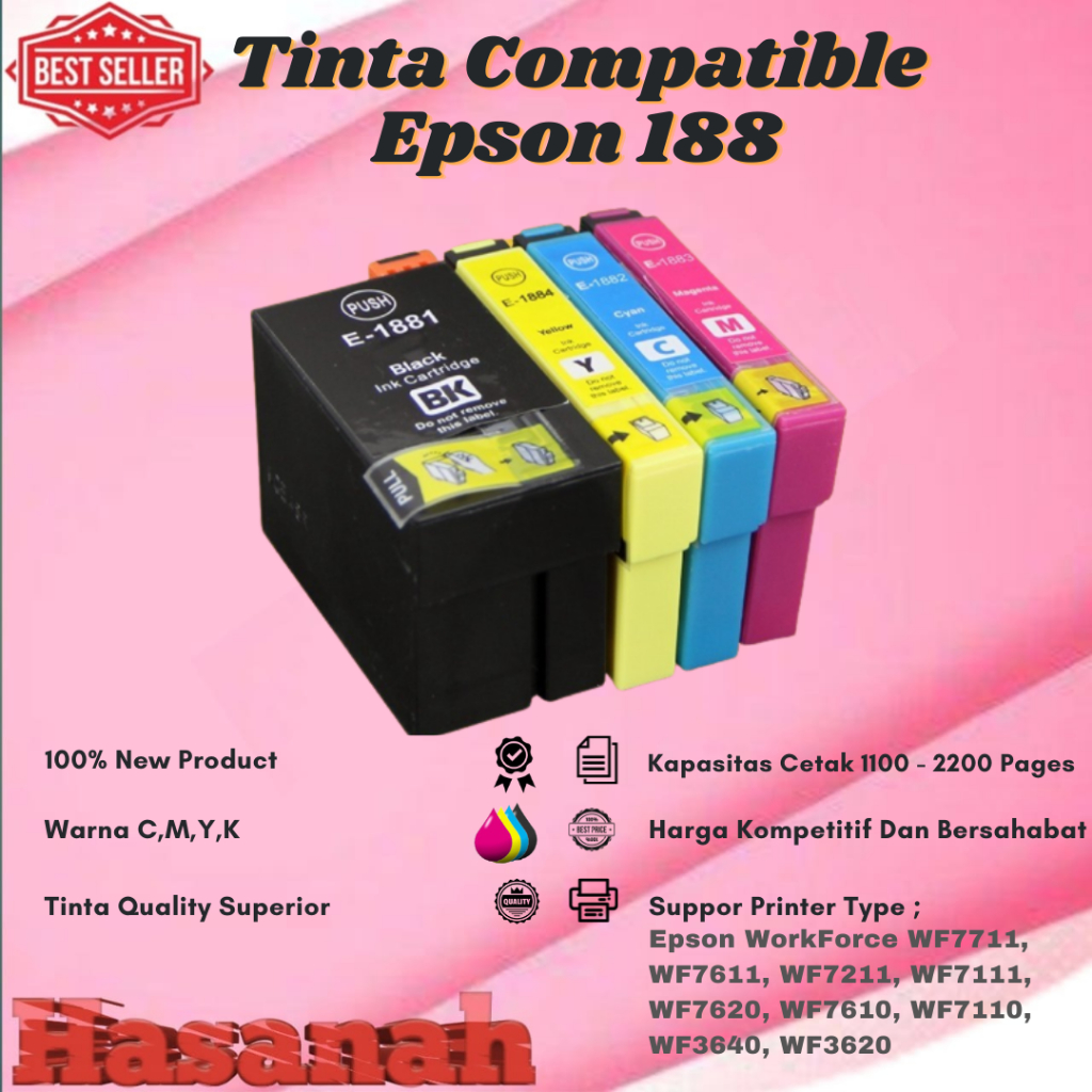 Jual Tinta Catridge Compatible Epson T188 1Set (4pcs) For Epson ...
