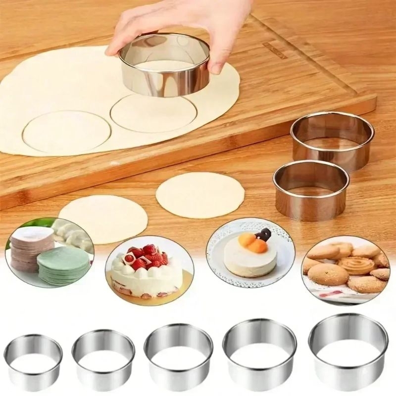 Jual RING CETAKAN BULAT KULIT DIMSUM / COOKIE CUTTER BULAT DUMPLING DM ...