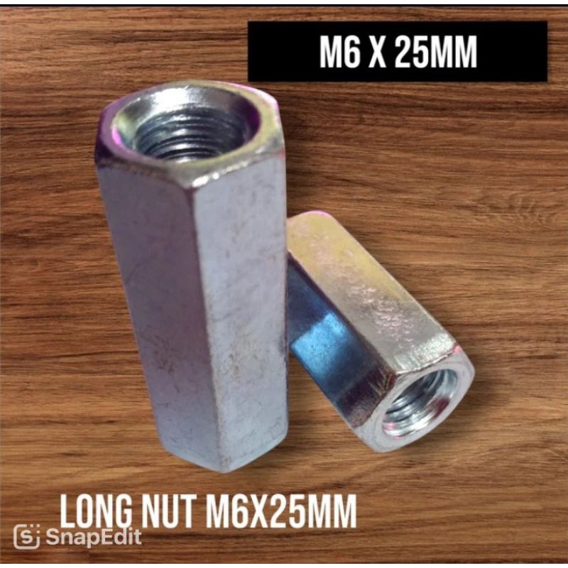 Jual Long Nut M6 X 25MM / Hex Road Coupling Nut m6 x 25mm Tebal ...