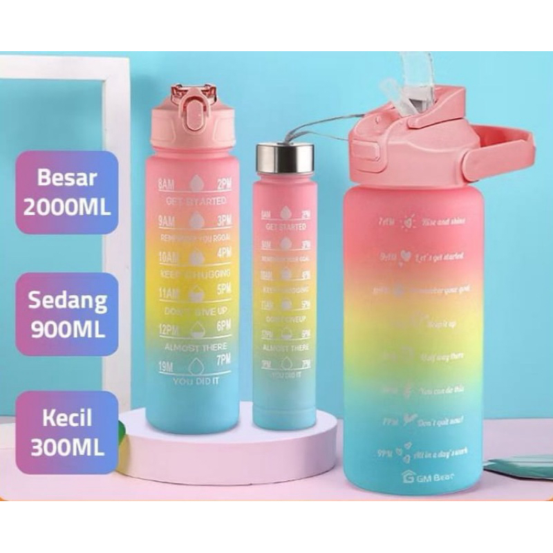 Jual Botol Beranak 3in1 - Botol Viral Gradasi Warna 3in1 - Botol 2000ml ...