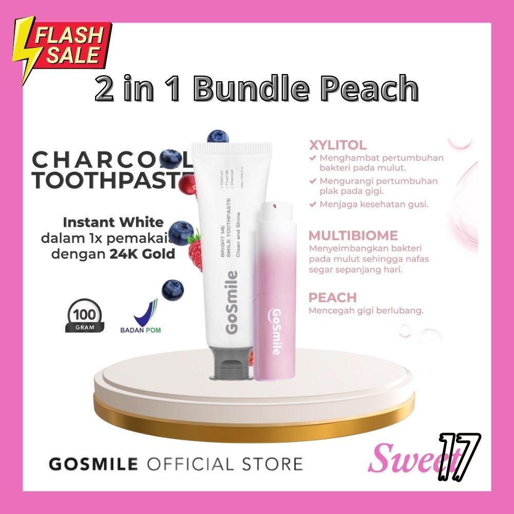 Jual Go Smile Bundle Mouthspray Peach dan Toothpaste - Paket Mouthcare ...