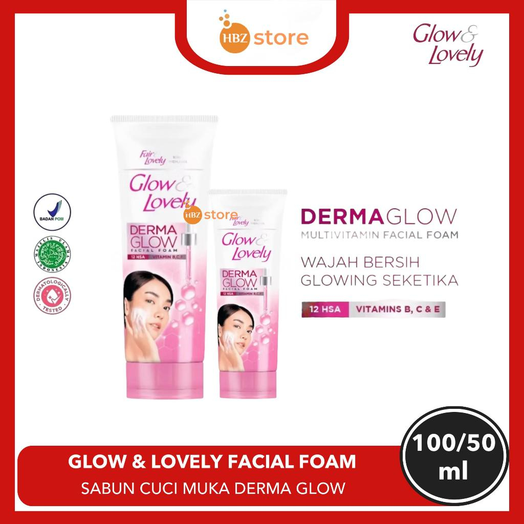 Jual Glow & Lovely Derma Glow Facial Foam 100gr/50gr - Sabun Cuci Muka ...