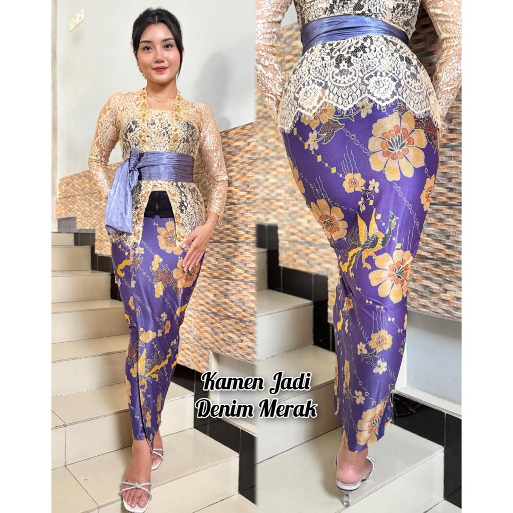 Jual [PROMO] Kamen jadi denim merak/rok bali/kamen bali | Shopee Indonesia