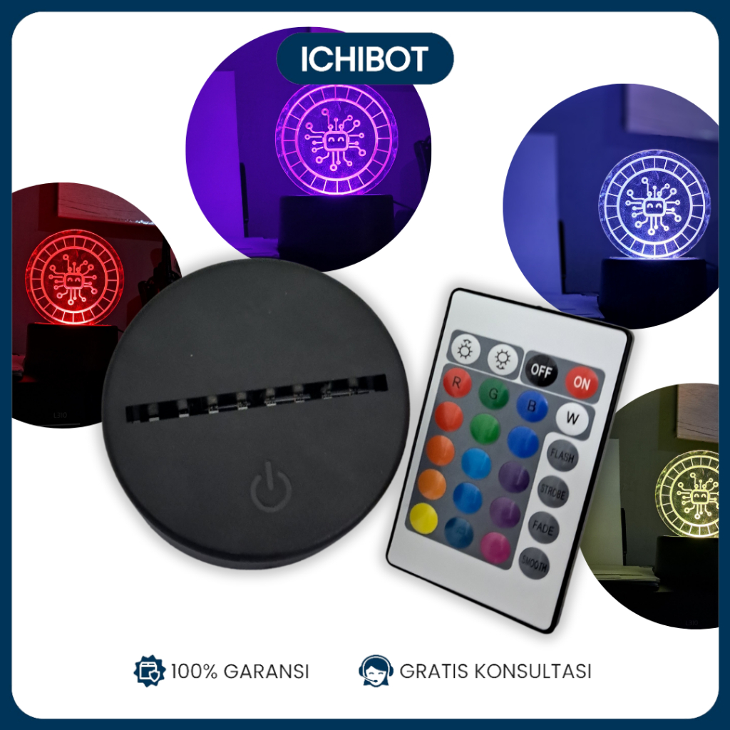 Jual Lampu LED Dudukan Akrilik 3D Acrylic LED Lamp 3D Optical Ilution ...