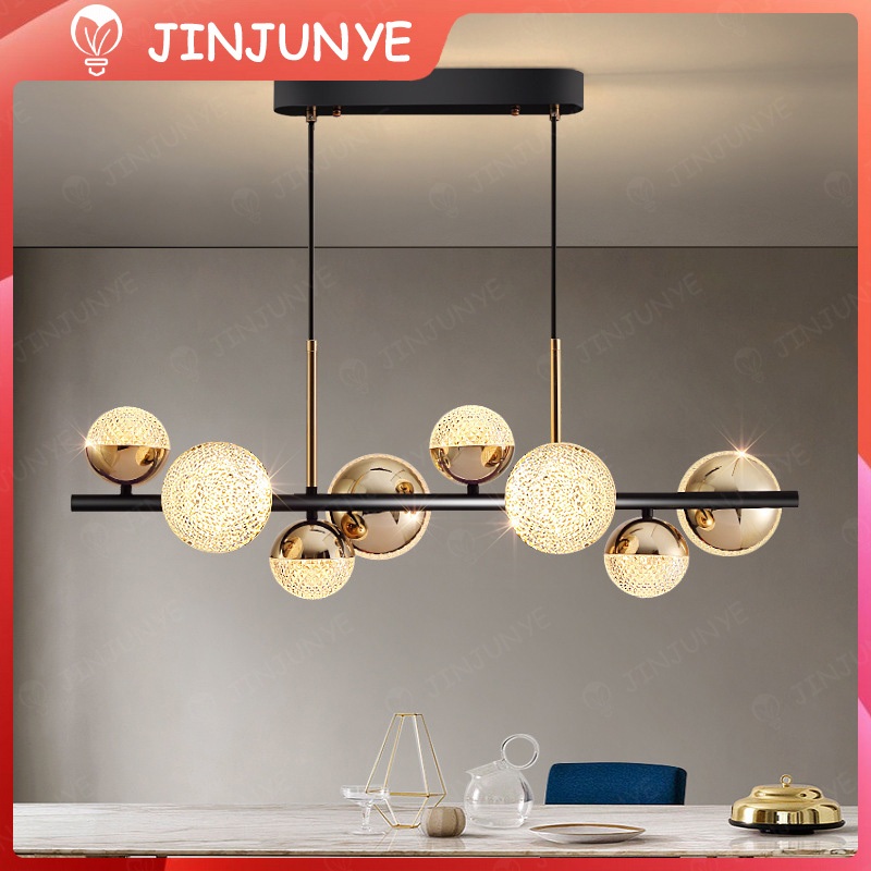 Jual Lampu Gantung Meja Makan Gold 8/10 Bola Minimalis Modern 3 Warna LED Lampu Hias Gantung ...