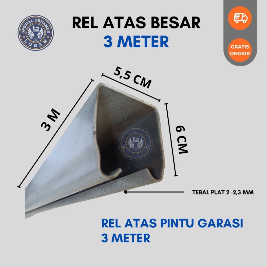 Jual Rel Atas Henderson Besar Panjang 3 meter l Rel Atas Pintu Pagar l ...