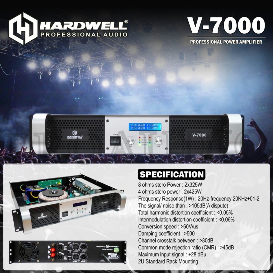 Jual Power Amplifier Hardwell V 7000 Original 2 Channel V7000 / V-7000 ...