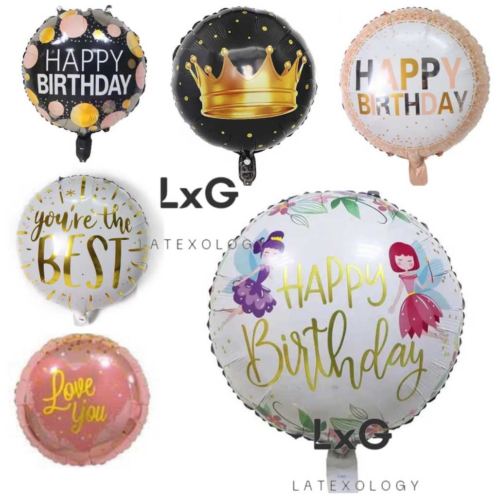 Jual Balon Foil Happy Birthday HBD Bulat 18 inch Ulang Tahun. | Shopee ...
