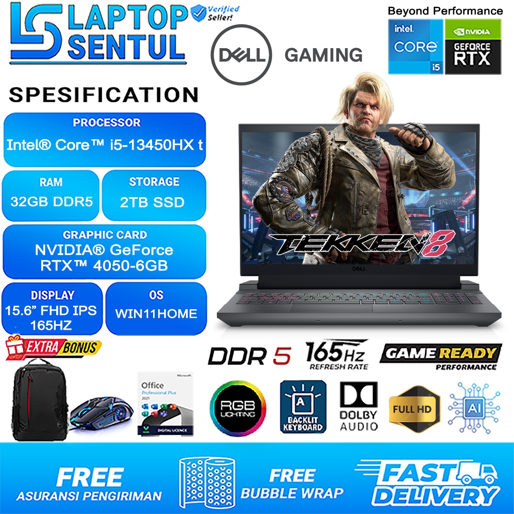 Jual Laptop Gaming Dell G15 G5530 Intel Core i5 13450HX Ram 32GB 2TB ...