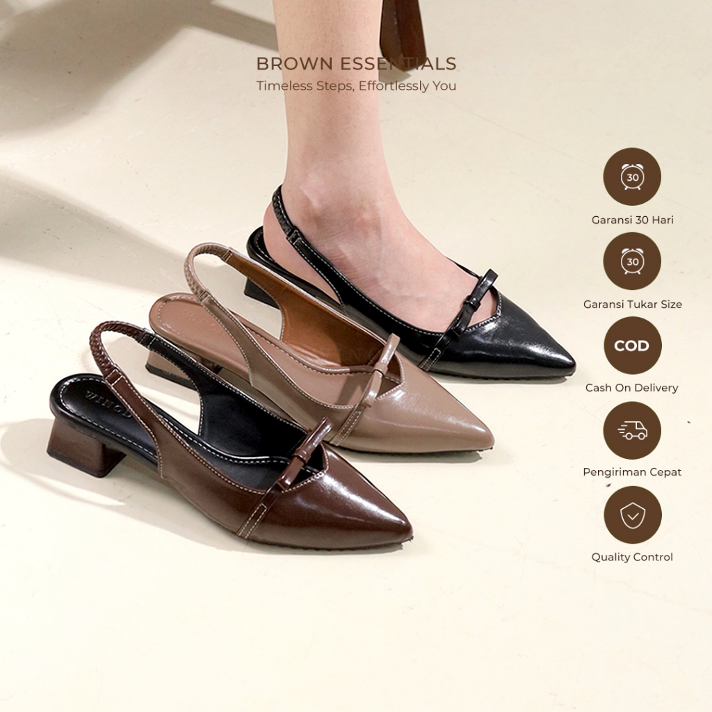 Jual WINOD Ivoria Mules Sepatu Wanita Kerja Heels 3 cm Kondangan Wisuda ...