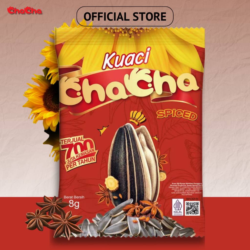Jual 1 DUS ChaCha Kuaci Import Cemilan Sehat 8gr Biji Bunga Matahari ...