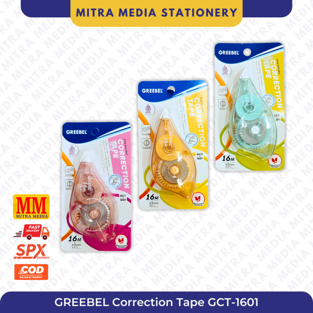 Jual Correction Tape/Tip X Kertas Greebel GCT 1601 (Pcs) | Shopee Indonesia