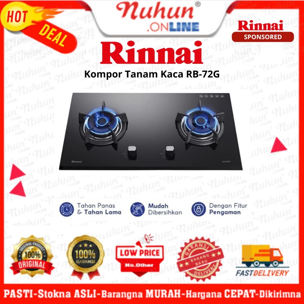 Jual Rinnai Kompor Tanam 2 Tungku RB-72G | Shopee Indonesia
