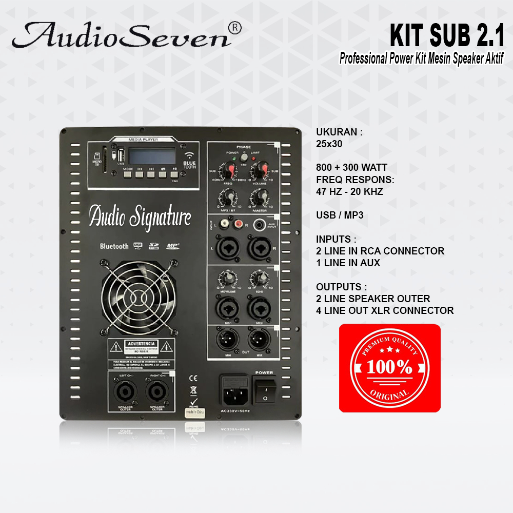 Jual Mesin Kit Speaker Aktif AUDIO SEVEN SUB2.1 | SUB 2.1 | SUB 21 ...