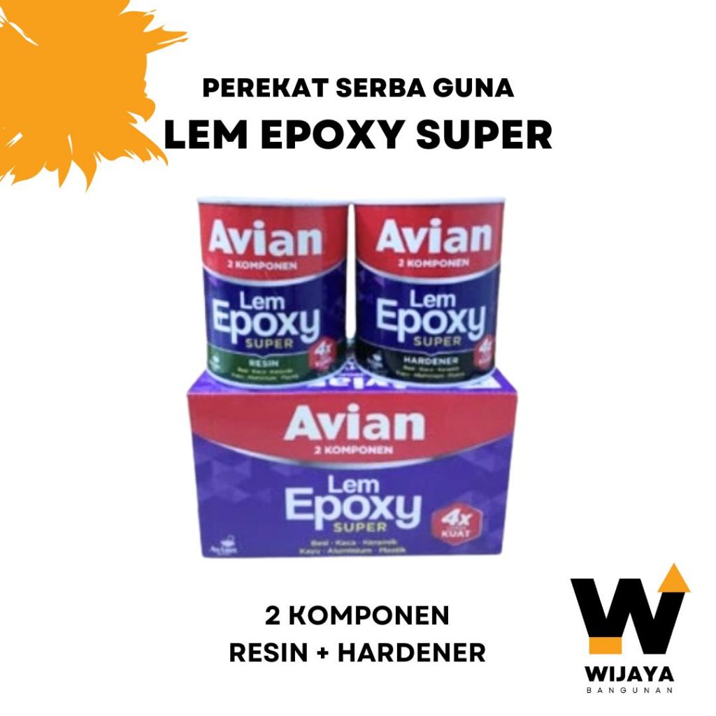 Jual AVIAN LEM EPOXY SUPER 2 Komponen Resin + Hardener 1 Set 1.6 KG (4x Lebih Kuat) | Shopee ...