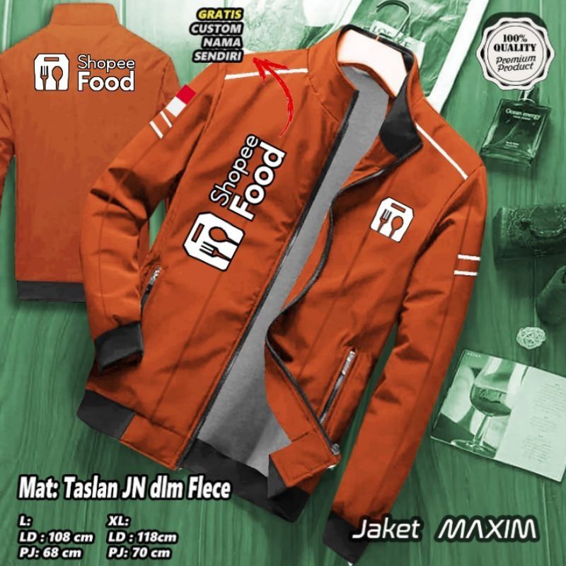 Jual JAKET WINTER RUBBY DRIVER SHOP_FOOD TERBARU / JAKET SHOPEEFOOD / JAKET CUSTOM SABLON PRIA ...