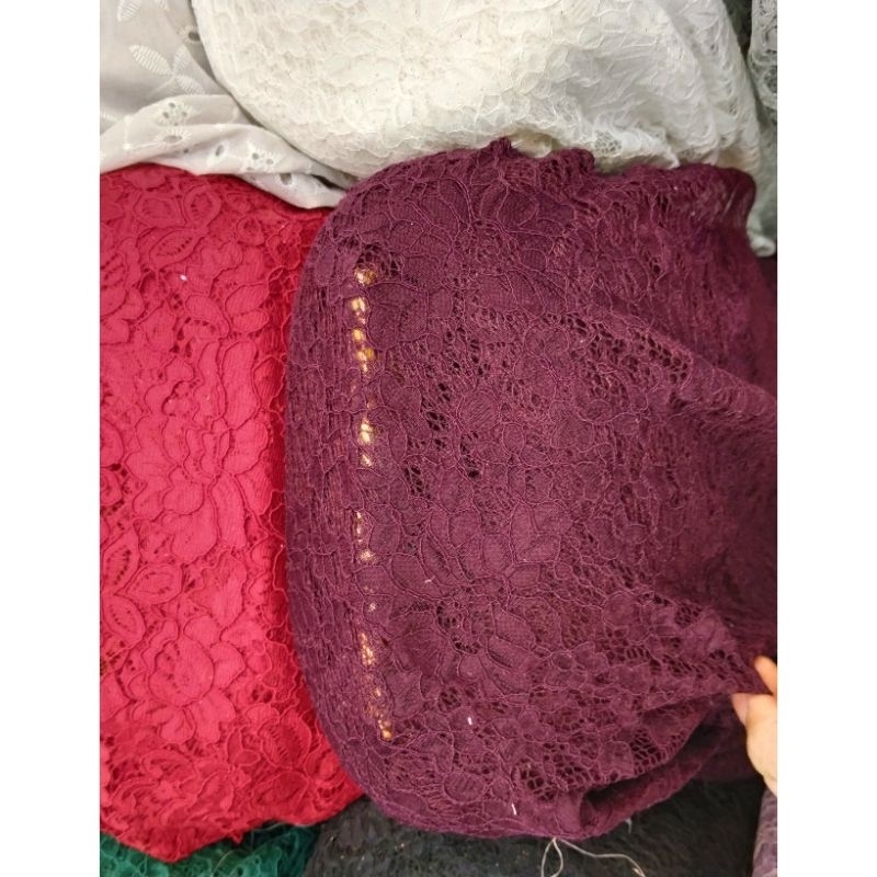 Jual Kain BROKAT CHANTILY Katun Premium/Bahan Brokat Chantily Meteran ...