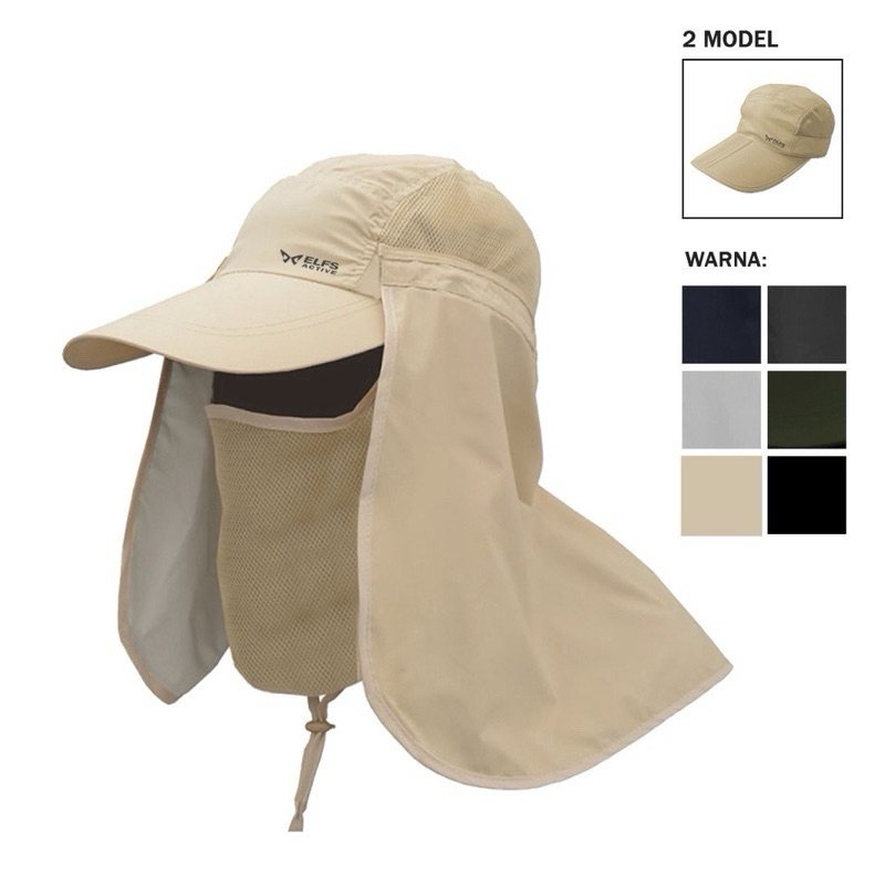 Jual Ellfss Topi Mancing anti UV Masker Jepang Outdoor Hat | Shopee ...