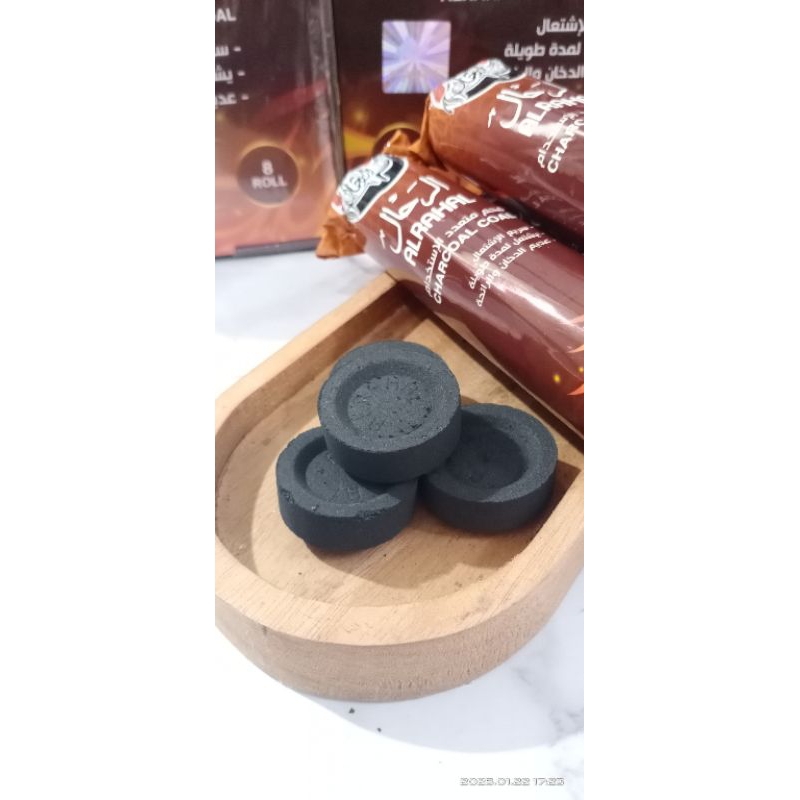 Jual Arang Magic/Areng bukhur ALRAHAL CHARCOAL COAL 1 pack isi 8roll ...