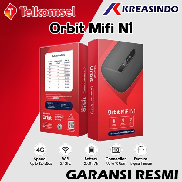 Jual Telkomsel ORBIT Mifi N1 Bonus Data Kuota HKM-M21 Modem Mifi Wifi ...