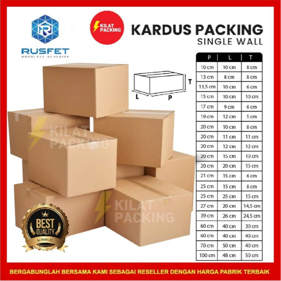 Jual KARDUS PACKING RUSFET / DUS KARTON BOX PACKING / BOX KARDUS BARU ...