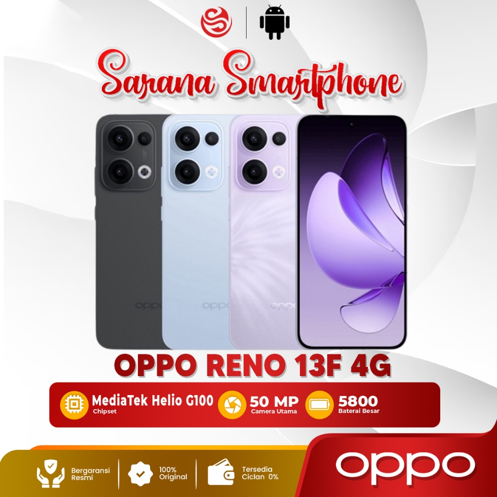 Jual Oppo Reno 13F 4G 8/256GB Original 50MP Ultra-Camera. 5800mAh ...