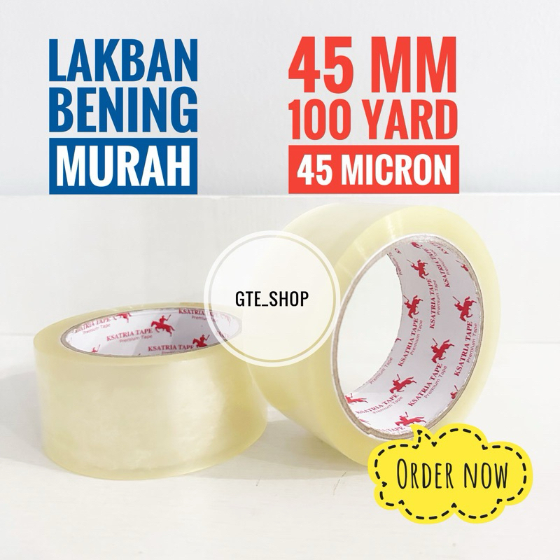 Jual Lakban Bening PROMO MURAH 100yard (1pcs) Solatip Isolasi OPP Dus / Roll / Slop Lakban Murah ...