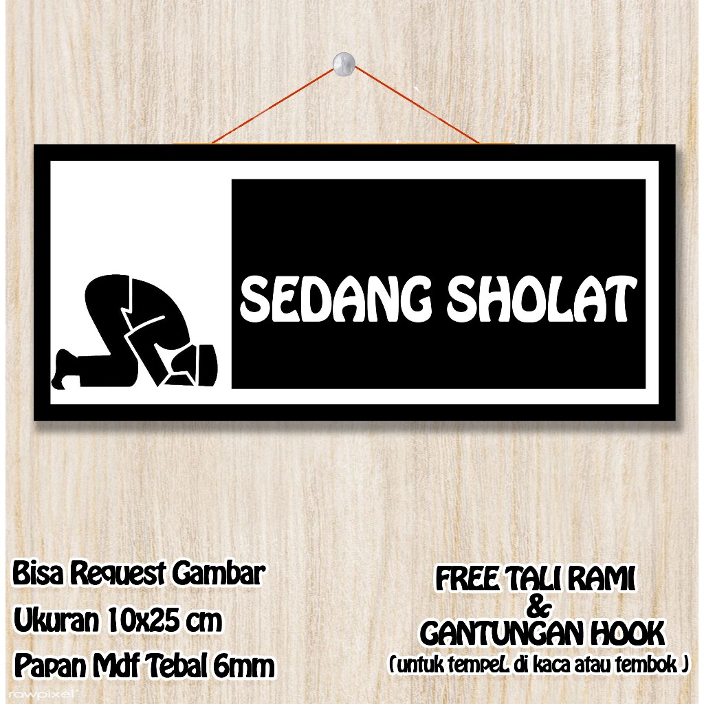 Jual SEDANG SHOLAT SIGN BOARD - PAPAN MDF 10X25 CM | Shopee Indonesia
