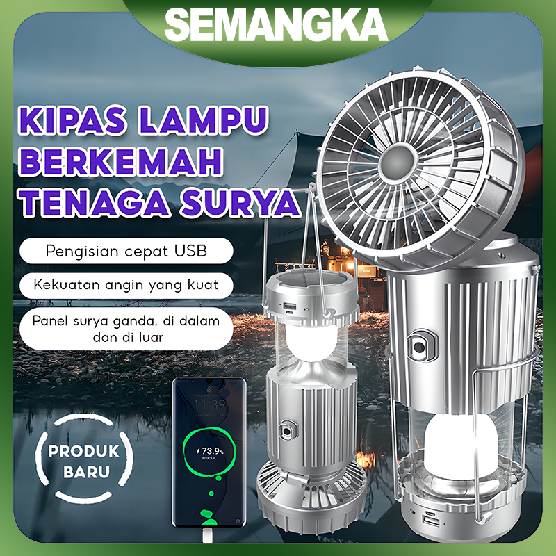 Jual Lampu Emergency Camping LED kipas Lampu Solar 2 in 1 Lampu ...