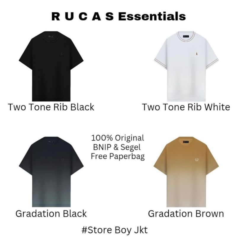 Jual RUCAS Essentials Two Tone Rib Gradation Black White Brown Fuji ...