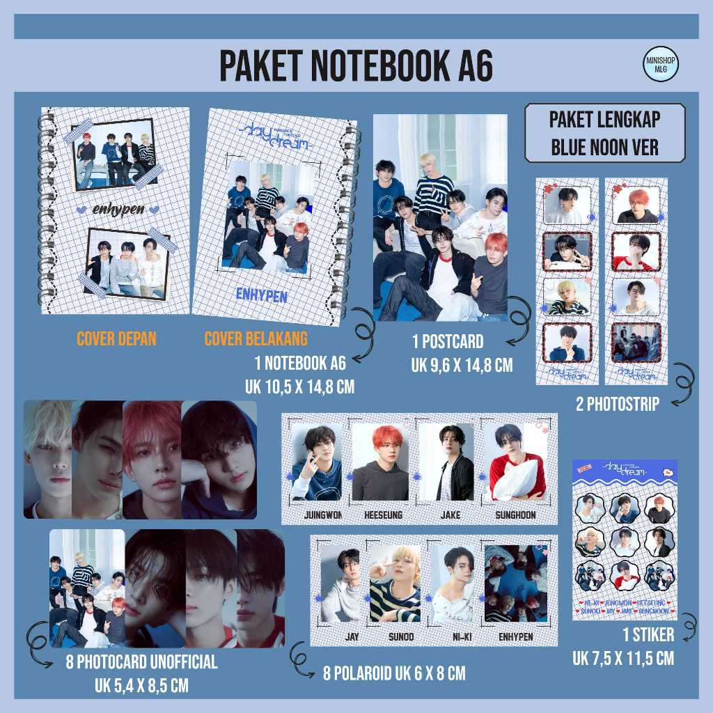 Jual (FREEBOX) PAKET HEMAT NOTEBOOK ENHYPEN DAY DREAM UNOFFICIAL ...