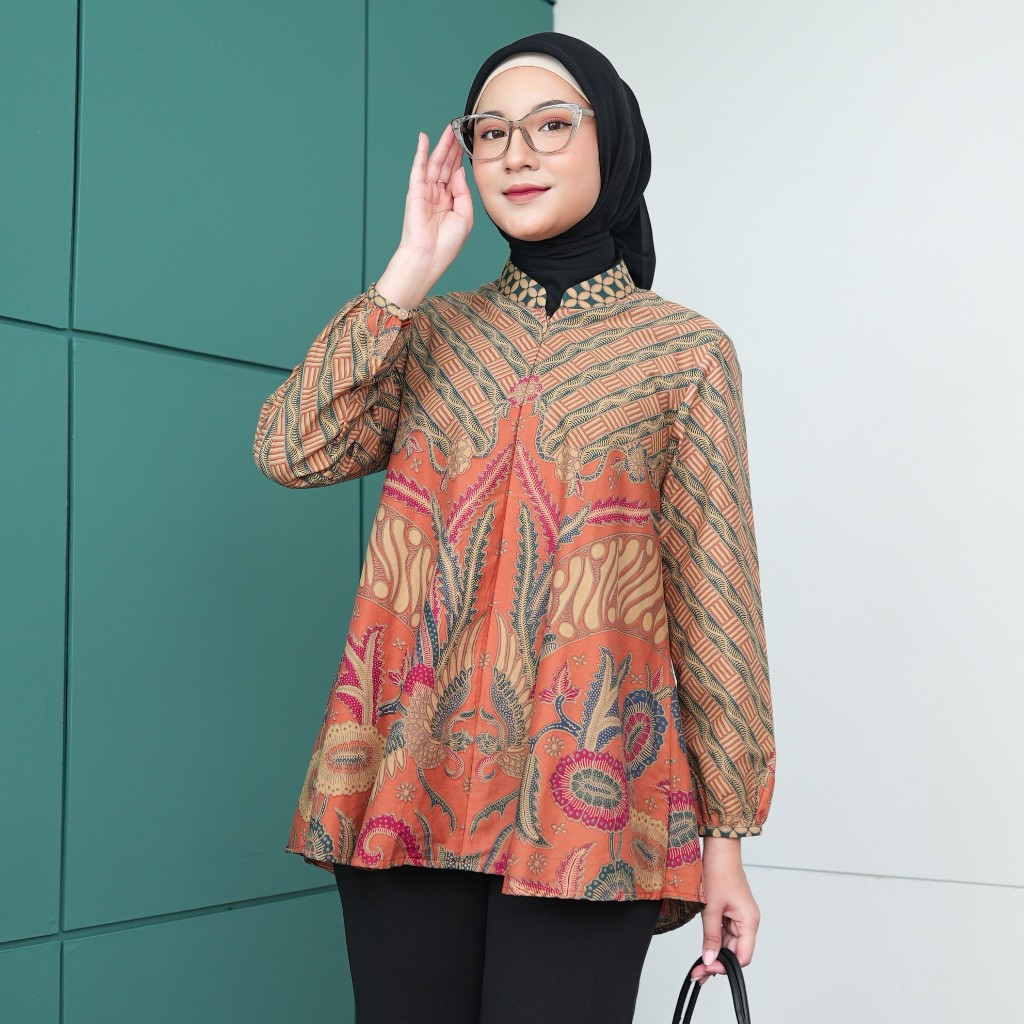 Jual Lisa Atasan Blouse Baju Batik Wanita Kerja Kantor Kekinian Premium ...