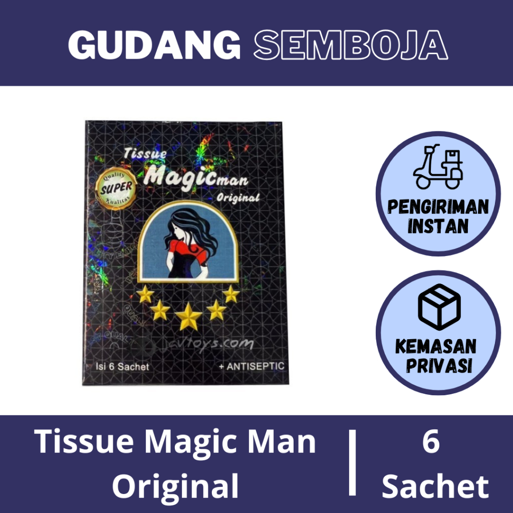 Jual Tisu Magic Box Isi 6 Sachet / Tissue Magicman Super Magic Original ...