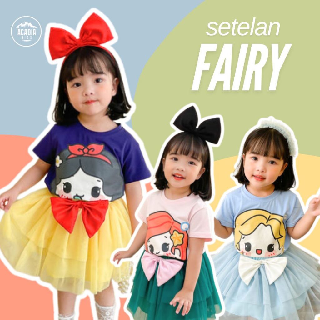 Jual Acadiakids - Setelan Anak Perempuan 1-7 Tahun One Set Kaos Lengan ...