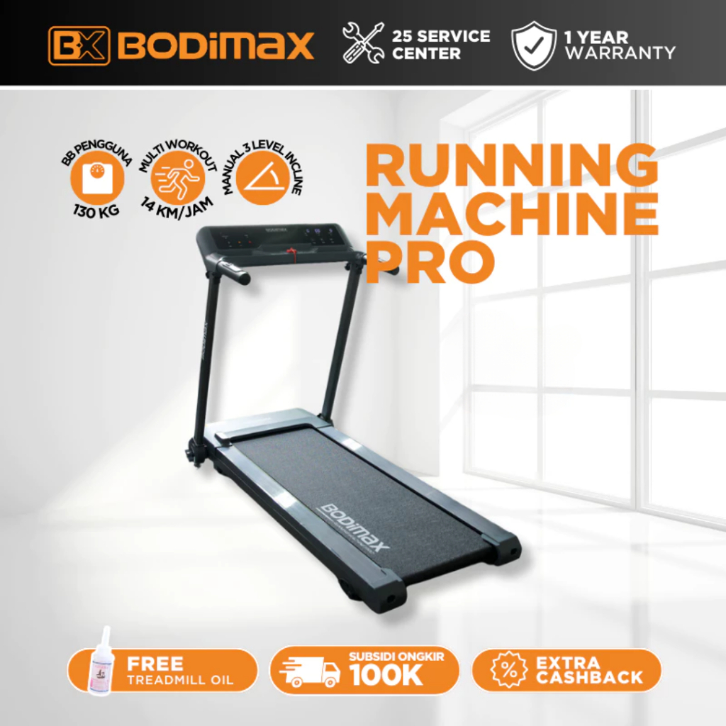 Jual BODIMAX Running Machine Pro - Treadmill RM Pro Incline | Shopee ...
