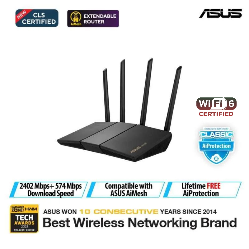 Jual ASUS RT-AX57 AX3000 Dual Band WiFi 6 Extendable Router AX57 AX 57 ...