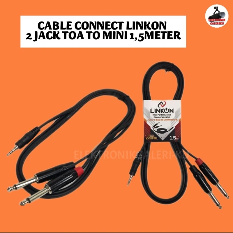 Jual CABLE CONNECT LINKON 2 JACK TOA TO MINI 1,5METER | Shopee Indonesia