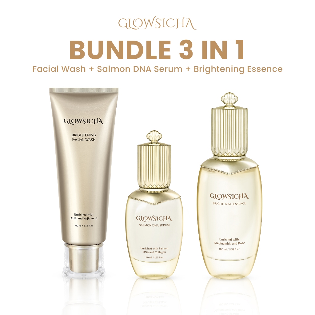 Jual Glowsicha Bundle 3in1 (Facial Wash + Essence + Serum) Salmon DNA ...
