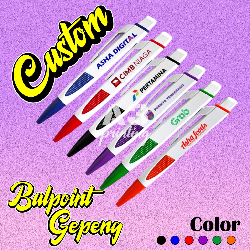 Jual Pulpen Pen Pena Bulpen Bulpoin gepeng custom fullcolor, cocok jadi ...