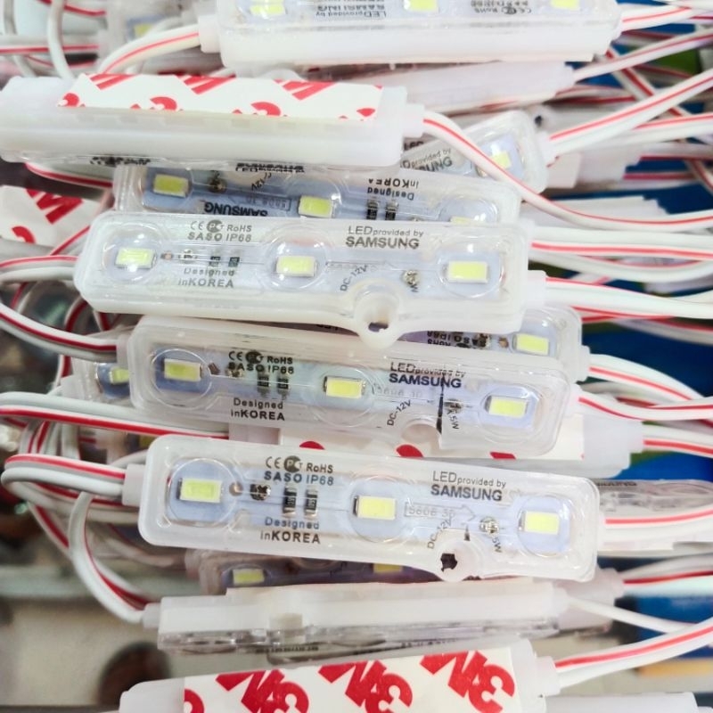 Jual [100pcs] Lampu LED Modul 3 Mata Samsung Saso Bening Transparan DC/12V 1,5W Original Cool ...