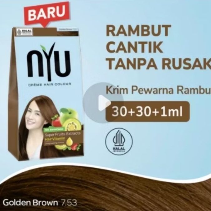 Jual NYU GOLDEN BROWN CREME HAIR COLOUR NYU PEWARNA RAMBUT SEMIR RAMBUT ...