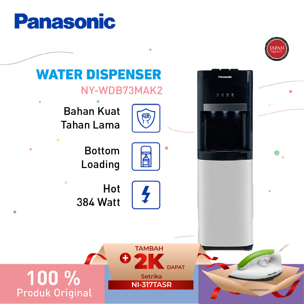 Jual Panasonic NY-WDB73MAK Water Dispenser Bottom Loading - Black ...
